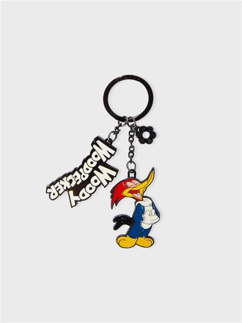 Coller X Woody Woodpecker Metal Keyring Line Friends Square