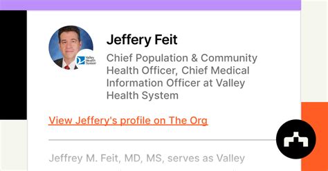 Jeffery Feit Chief Population And Community Health Officer Chief