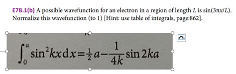 solved e7b 1 b a possible wavefunction for an electron in a