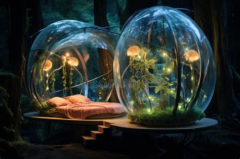 A Glass Treehouse In The Style Of Water Balloons Stock Illustration Illustration Of Landscape