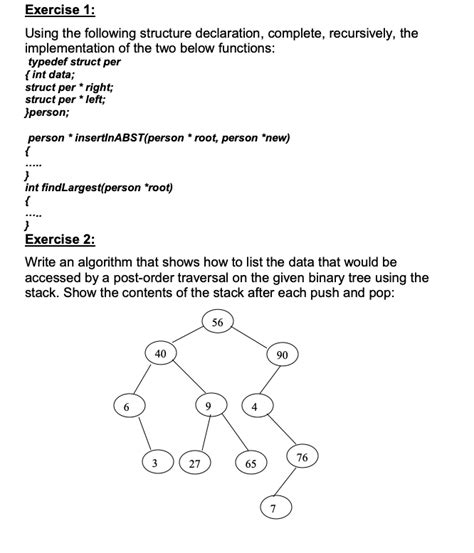 solved exercise 1 using the following structure
