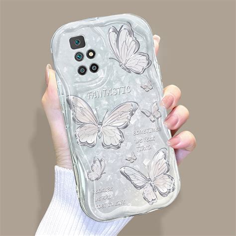 Jual Xiaomi Redmi 10 Untuk Hp Casing Phone Case Handphone Soft Cover Jade Butterfly Kesing Cream