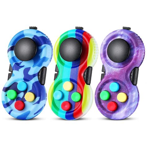 Haoshics 3pcs Fidget Pad Portable Fidget Controller Classic Retro Game Controller Fidget Toy