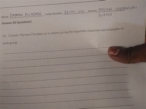 Q1 Classify Phylum Chordata Up To Classes Studyx