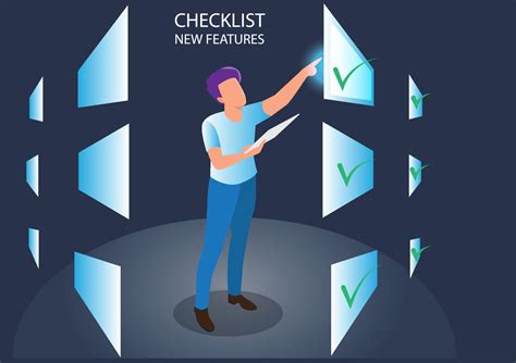 Man With Marker Draw A Green Tick Mark In The Empty Space Checklist New Feature Necessary For