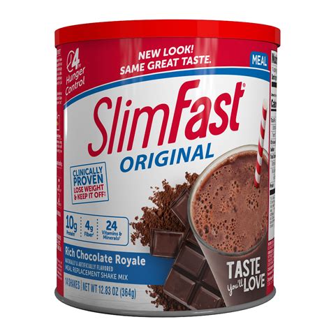 SlimFast Original Meal Replacement Shake Mix, Rich Chocolate Royale, 12 ...