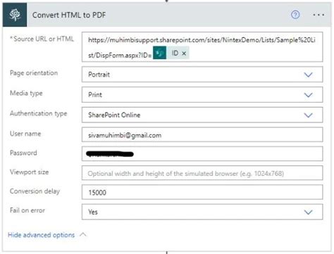 Power Automate SharePoint List To PDF Muhimbi