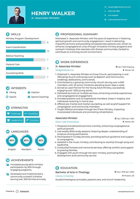 10 Associate Pastor Resume Samples And Templates For 2026