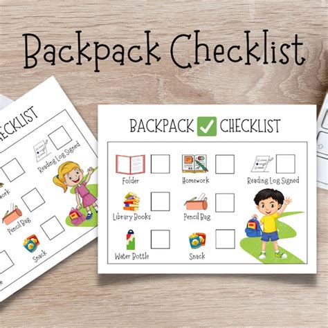 Checklist School Backpack Etsy