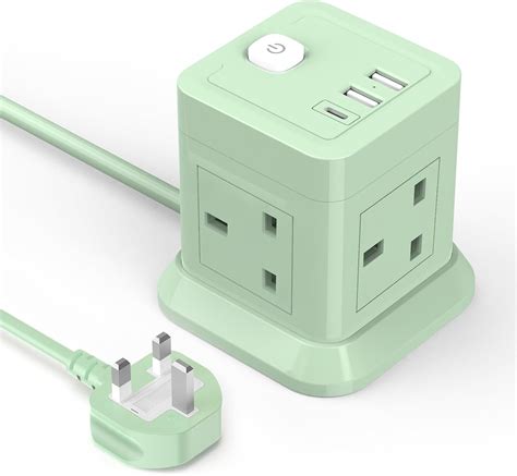 Cube Extension Lead With Usb Slots Beva 4 Way Multi Plug Power Strip With 3 Usb Ports 5v 2 4a
