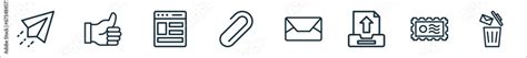 Outline Set Of Contact Mail Line Icons Linear Vector Icons Such As