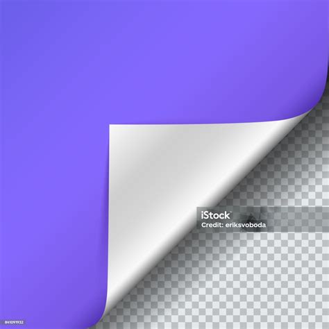 종이의 빈 시트에 그림자 페이지 컬 벡터의 그림자와 함께 색종이 드러 클로즈업 투명 한 배경에 고립입니다 종이 스티커 사각 3d