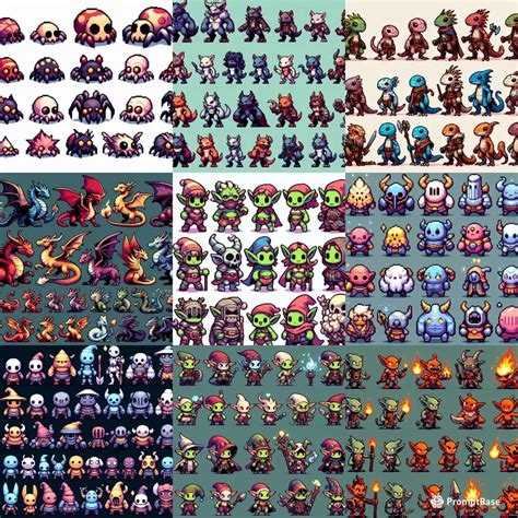 Fantasy Enemy Sprites For Game Design Dall·e Prompt Promptbase