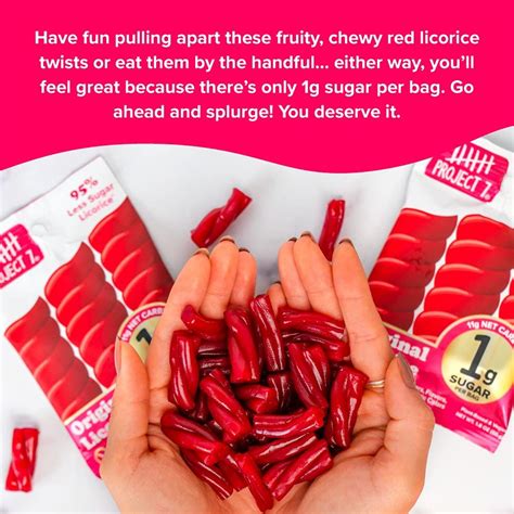 Project 7 Low Sugar Red Licorice Candy Keto Friendly & Vegan Candy with 1g Sugar & 11g Net Carbs ...
