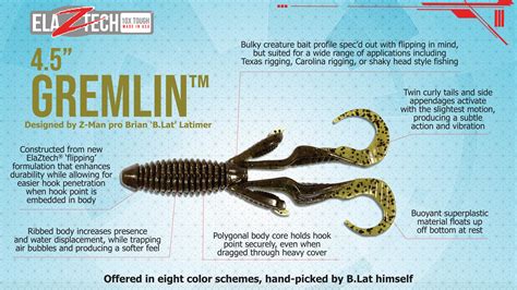 Z Man Gremlin 45″ 4pk Varios Colores A Elegir Bassar Tienda De