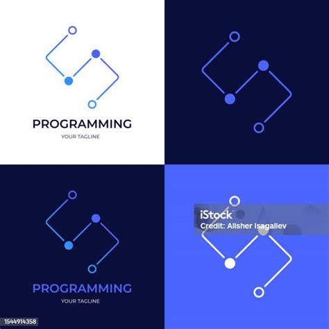 vector logo for programming logo design for layout stok vektör sanatı