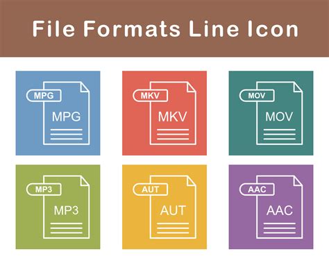 File Formats Vector Icon Set 20698613 Vector Art At Vecteezy
