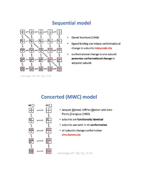 Sequential And Concerted Models Sequential Model 1l Daniel Koshland