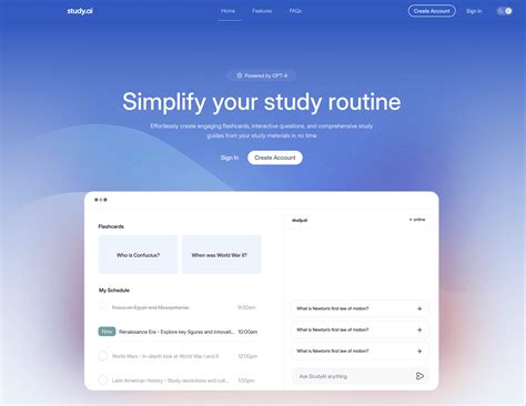 Study Ai Landing Page Designing An Ai Study Assistant Landing Page
