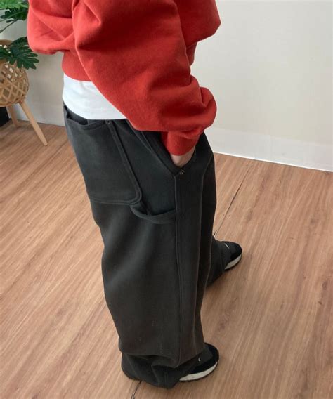 리벳 와이드 코튼 면 포켓 카고 트레이닝 팬츠 바지 에이블리