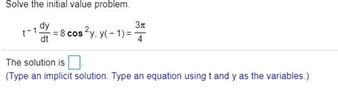 solved solve the equation 4 4 an implicit solution in the