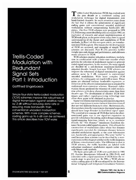 trellis coded modulation with redundant signal sets part i