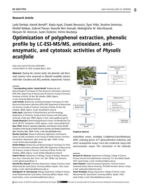 Pdf Optimization Of Polyphenol Extraction Phenolic Profile By Lc Esi