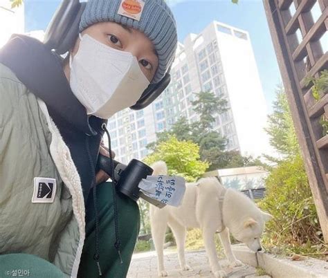 설인아 반려견 줄리 와 즐긴 여유로운 산책 가을 기록하기