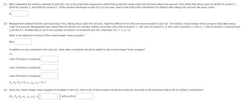 Solved For Product A Formulate A Linear Chegg