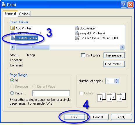 Installing Using CutePDF Writer