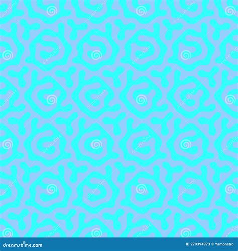 Crazy Psychedelic Art Seamless Pattern Vector Vibrant Cyan Abstract