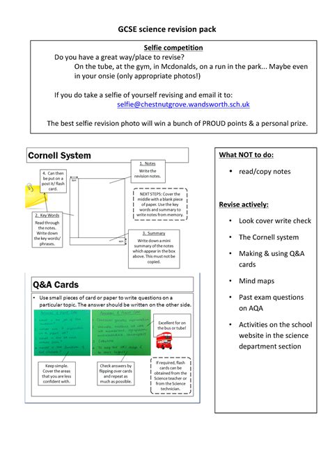 GCSE Science Revision Pack GCSE Science Revision Pack Selfie Competition Do You Have A Great