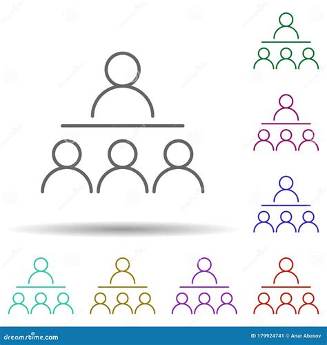 Teacher Pupils Multi Color Icon Simple Thin Line Outline Vector Of
