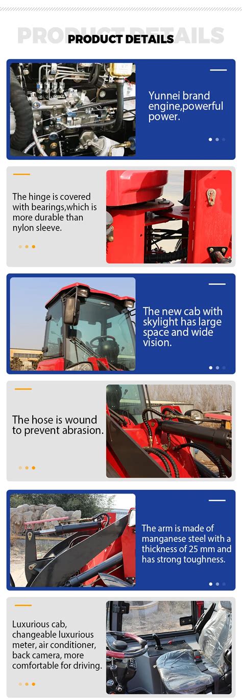 Mini Front End Loader Compact Loader 15 Ton 2 Ton 25 Ton 3 Ton Wheel