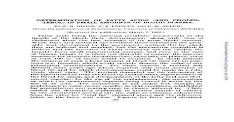 Pdf Determination Of Fatty Acids And Choles · Determination Of Fatty Acids And Choles