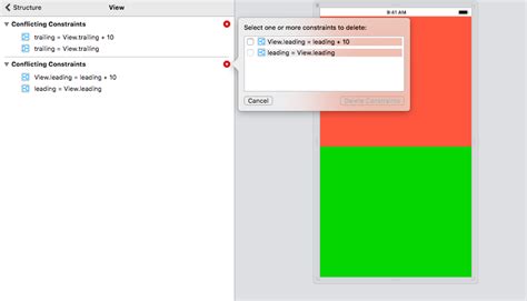 Swift Verticalなstackviewの中に置いたviewの左右に10ポイントの空白を設けたいが、conflicting Constraintsする スタック・オーバーフロー