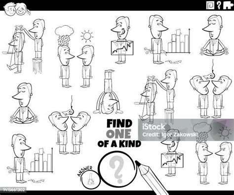 만화 사업가 색칠 공부 페이지가있는 친절한 게임 중 하나 가공의 인물에 대한 스톡 벡터 아트 및 기타 이미지 가공의 인물 개념 개성 개념 Istock