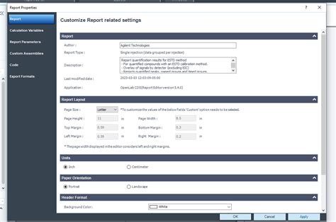 adding custom calculation results to report forum chromatography