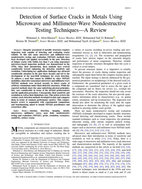 Detectionofsurfacecracksinmetalsusingmicrowaveandmillimeter Wavenondestructivetesting