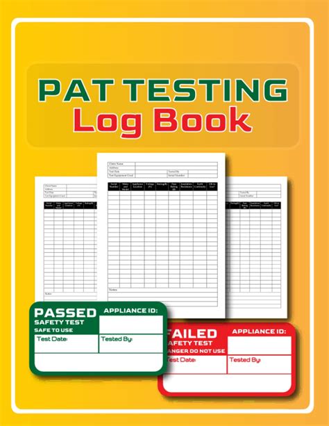 PAT Testing Log Book Electrical Appliances Safety Certificate PAT Test Certificate Book