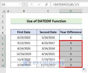 How To Subtract Dates In Excel To Get Years 7 Simple Methods