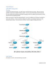 GNS OSPF Configuration Docx Scott Robinson GNS OSPF Configuration Topology Configure The