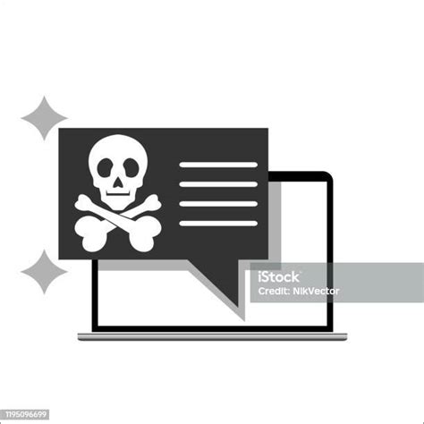 노트북 컴퓨터에 경고 알림 악성 코드 개념 스팸 데이터 사기 인터넷 오류 안전하지 않은 연결 온라인 사기 바이러스 개념에 대한