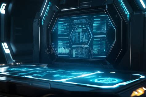 A Futuristic Holographic 3D Background Where Semi-transparent Hexagonal Panels Display Glowing ...