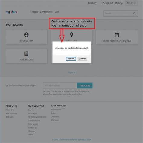 Delete Customer Account Prestashop Module Ja Modules