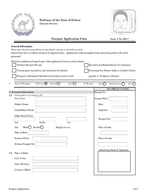 Fillable Online EritreanPassportApplicationForm Version 1 Xlsb Fax Email Print PdfFiller