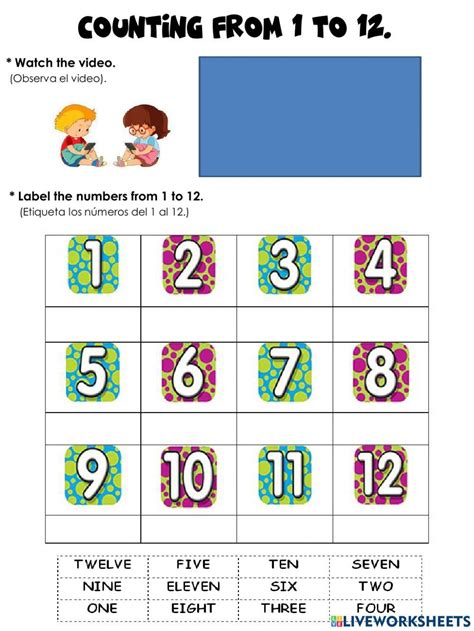 Numbers 1 12 Worksheet Practice Counting And Numerical Recognition