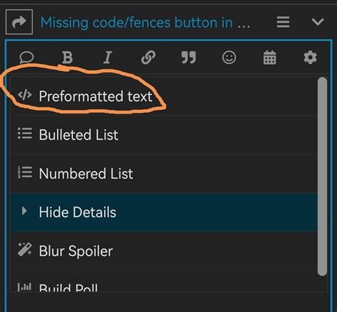 Missing Codefences Button In Discourse Editor Meta Discussion