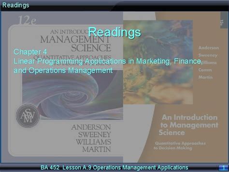 Readings Chapter 4 Linear Programming Applications In Marketing