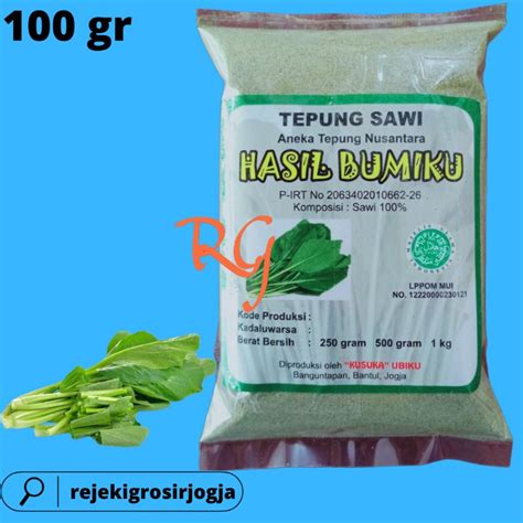 Jual Tepung Sawi Hijau Organik Kemasan 100 Gram Tepung Sawi Organik